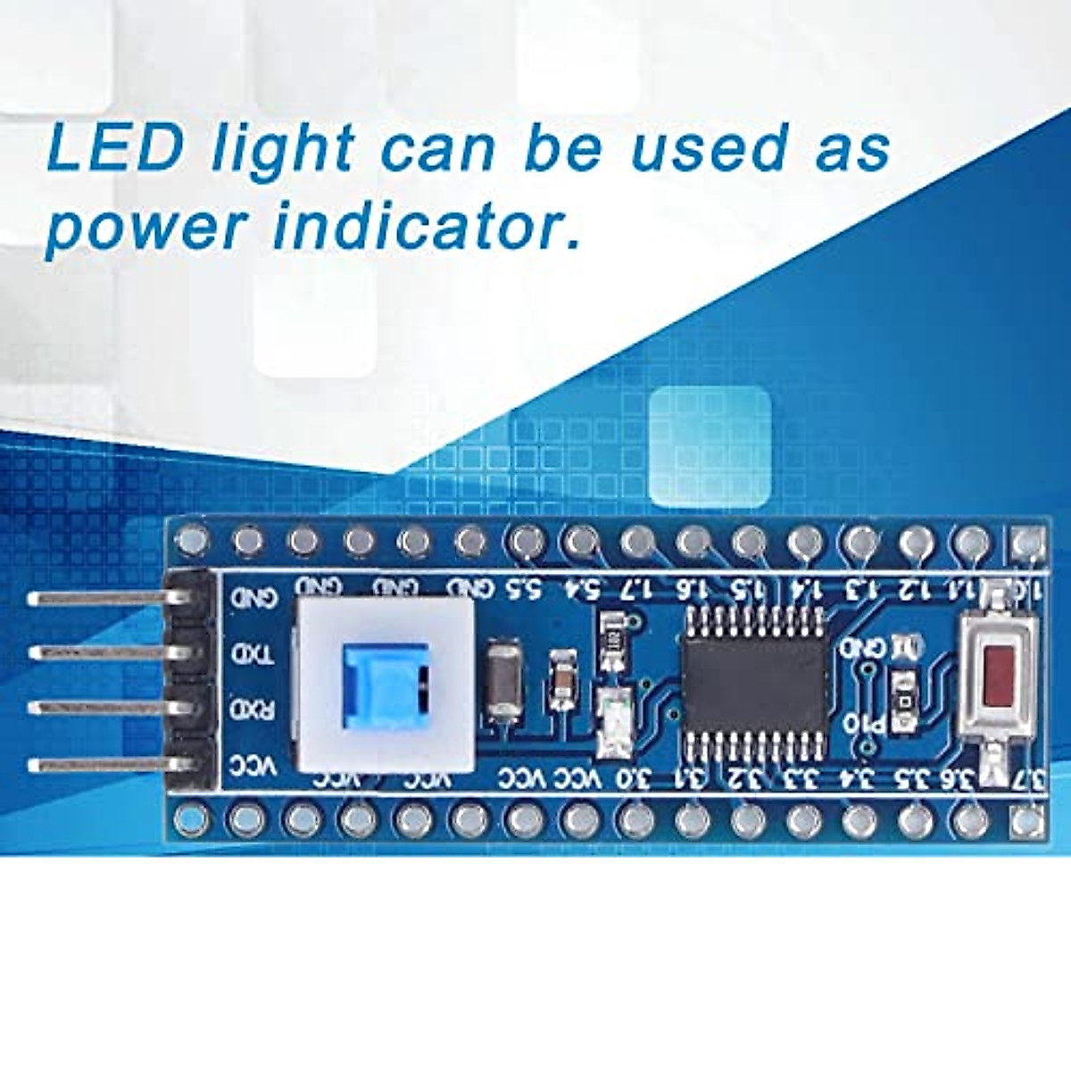 Core Boards Module, STC15W408AS Chip Easy Installation 6 Channel VCC GND LED Indicator High Speed Development Board for DIY