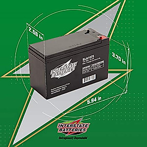 Interstate Batteries 12V 5Ah Battery (SLA1055) & 12V 8Ah Battery (SLA1075) Rechargeable Sealed Lead Acid SLA AGM (F1 Terminal) Wireless Internet UPS Systems, 5.94" x 2.56" x 3.70" (LxWxH)