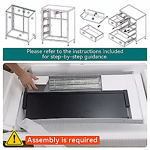 YITAHOME 5 Drawer Dresser, Metal Storage Chest of Drawers, Large Capacity Clothing Storage Organizer with Golden Handles, Tall Dresser for Bedroom, Living Room, Hallway, Entryway, Black