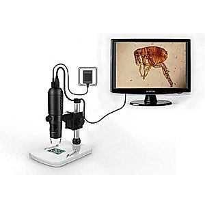 Mustcam 1080P Full HD Digital Microscope, HDMI Microscope, 10x-220x Magnification, to Any Monitor/TV with HDMI-in, Photo Capture, Micro-SD Storage, PC Supported