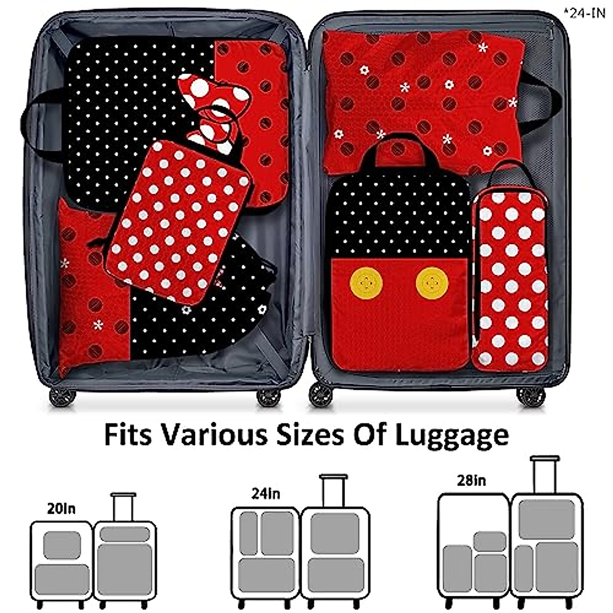 6 Set Compression Packing Cubes Compressed Storage Bags for Carry on Suitcases Packaging Luggage Bags Organizers for Travel