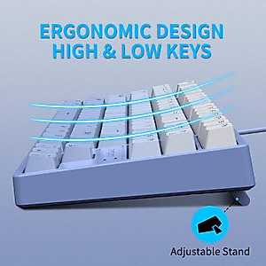 HUO JI E-YOOSO Mechanical Gaming Keyboard with Gradient Blue PBT Keycaps Blue Switches LED Backlit Wired 87 Key Tenkeyness for Windows PC