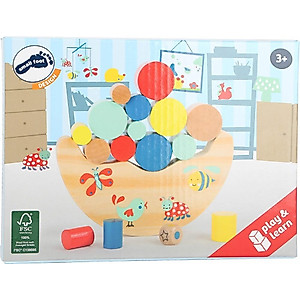 small foot wooden toys Stacking Block Balancing Game with dice Move it! Designed for Children Ages 3+