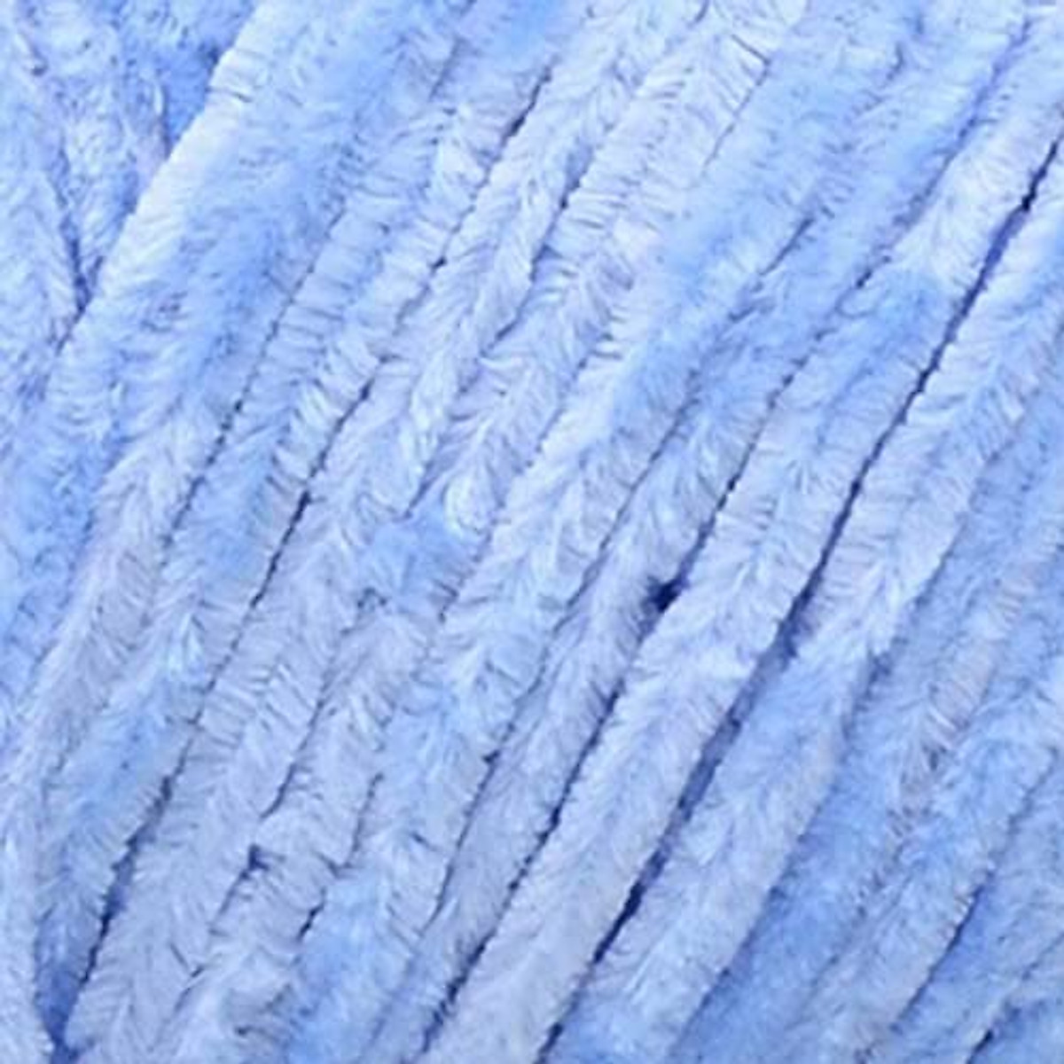 Light Blue Solid Color Hand Woven Thick Crochet Thread Chenille Velvet Yarn Soft Wrapping for Craft Scarves Sports Blankets 100g
