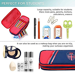Large Capacity Pencil Case,Uhans Pencil Pouch with Double Zipper and 100% Polyester Sturdy Material,Pencil Box for Kids Can Be Multi Used in School and Office Makeup Bag