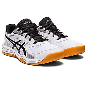 ASICS Kids Upcourt 5 GS Sneakers for Little, and Big Kid - Textile Upper with Lace-Up Closure, and Eye-Catching Design White/Black 6 Big Kid M