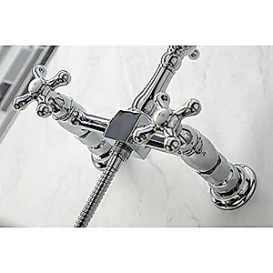 Kingston Brass KS1261AXBS Heritage Bridge Kitchen Faucet, Polished Chrome, 8 x 6.56 x 2.25