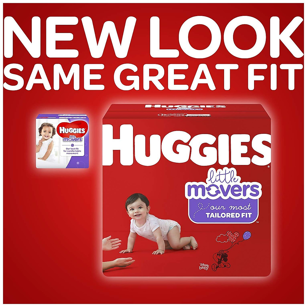 Huggies Little Movers Baby Diapers, Size 4, 56 Ct
