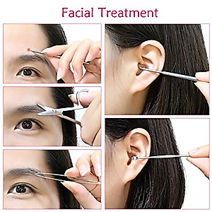 Teamkio 18pcs Manicure Set Pedicure Nail Clippers Set Travel Hygiene Kit Stainless Steel Professional Cutter Care Set Scissor Tweezer Knife Ear Pick Tools Grooming Kits with Leather Case (18pcs, Pink)