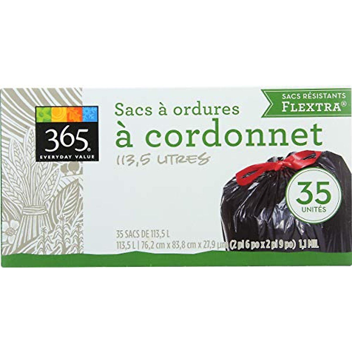 365 by Whole Foods Market, Drawstring Trash Bags (30 Gallon), 35 ct