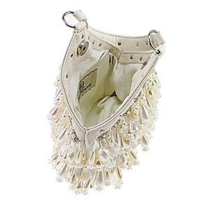 Mary Frances Pearl Persuasion Beaded Bridal Wristlet Handbag, White