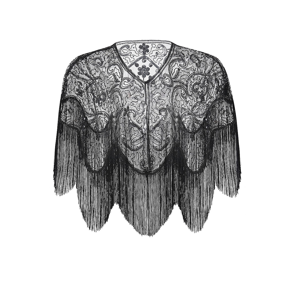 BABEYOND 1920s Shawl Wraps Gatsby Beaded Evening Cape Bridal Shawl for Evening Dresses Wedding Party