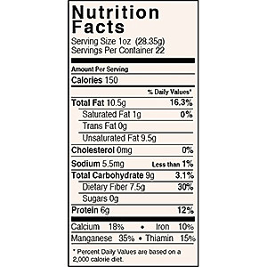 Pride Of India - Triple Omega Superseed Mix - Protein, Fiber, Calcium, Iron, Omega-3, Omega-6, & Thiamin Rich Superfood w/ Chia Flax & Sesame Seeds, 1.4 Pound (22oz) Jar