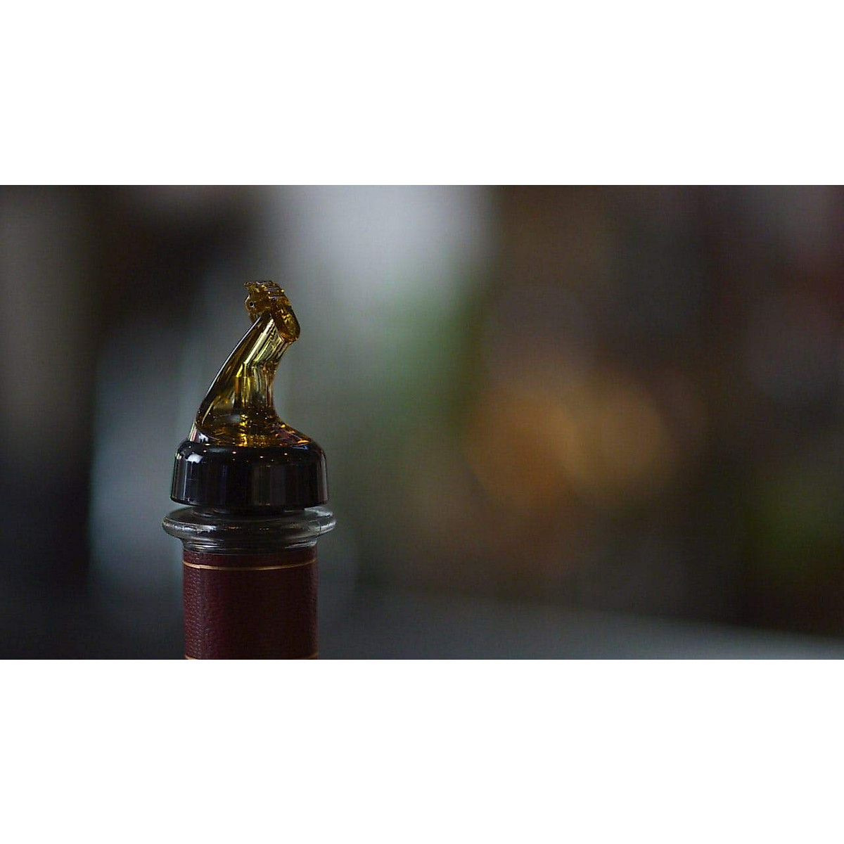 AmeriPour - Whiskey Pourer for Liquor Bottles – With Flap - Made 100% In USA. Great Whiskey Gift For The Home Bar! (1, Amber - Standard Cork)