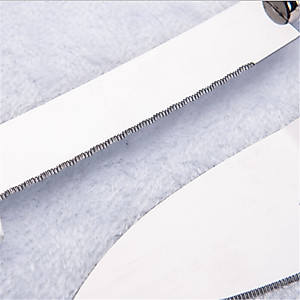 Weierken 2Pcs Cake Cutting Set for Wedding, Cake Pie Pastry Servers, Elegant Stainless Steel Silverware Cake Knife for Valentine's Day, Birthdays, Christmas, New Year Party