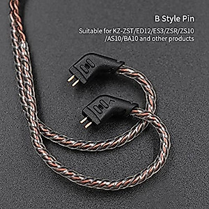KZ CCA 2PIN IEM Earphone Cable, 4 Core High-Purity Copper Twisted IEMs Replacement Cable, Earbud Headphone Replacement Copper Extension Cable for KZ ZST ZSTX EDX ES4 AS10 CCA C10 C16 TRN V80 V90