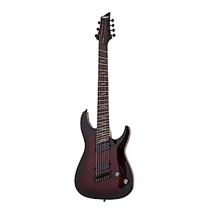 Schecter Omen Elite-7 Multiscale 7-String Electric Guitar in Black Cherry Burst with Schecter Hard Shell Carrying Case