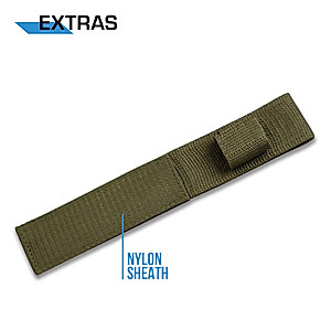 MTech USA – Fixed Blade Knife –Black Stainless Steel Blade, Green Cord Wrapped Handle, Full Tang, Includes Nylon Sheath - Hunting, Camping, Survival, Tactical, EDC – MT-528C, Small