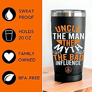 Biddlebee Uncle Gifts Funny Uncle Travel Coffee Mug Tumbler w/Slider Lid | Best Uncle Gifts | Uncle Birthday Gifts | Gift Ideas for Fathers Day, Birthday, or Christmas from Niece or Nephew