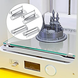 Hotop 16 Pieces Bed Clips Clamp Compatible with Ender 3 Pro, Ender 3 V2, Ender 3S, Ender 5 Pro, CR-20 PRO, CR-10S Pro and Other Creality 3D Printer, Stainless Steel Silver