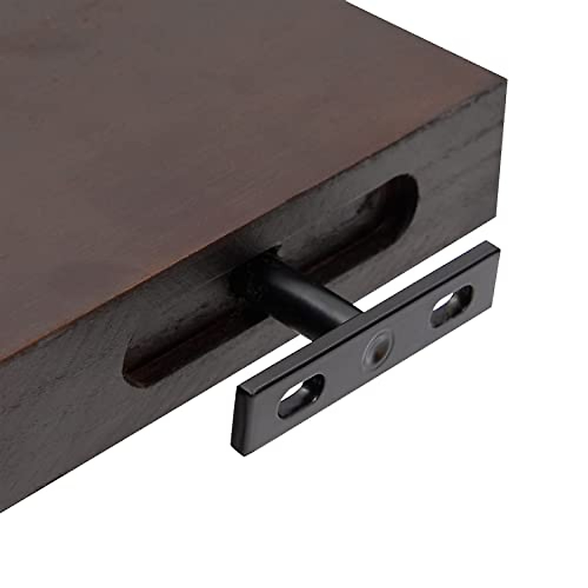 Farmlyn Creek Set of 3 Dark Brown Wooden Floating Shelf for Nursery, Office, Bedrooms, Space Saving (15.7 x 5.5 x 1.5 in)