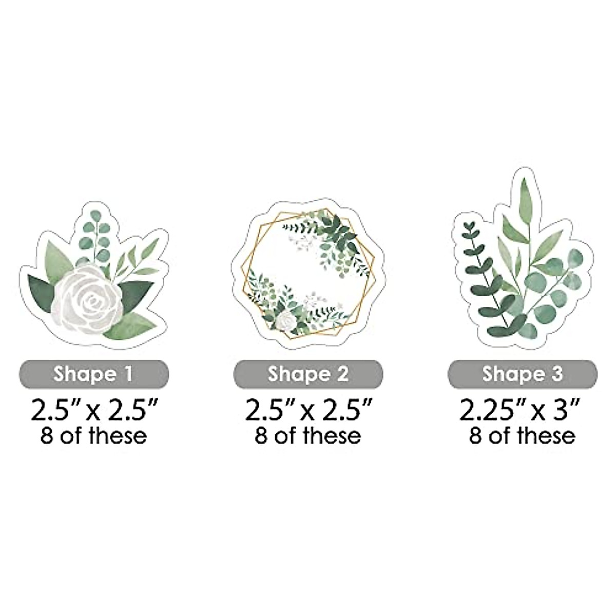 Big Dot of Happiness Boho Botanical - Paper Straw Decor - Greenery Party Striped Decorative Straws - Set of 24