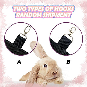 YOLAGGOY Small Animal Hay Feeder, 2 Holes Hanging Rabbit Hay Feeder Bag for Rabbit Small Animal Chinchilla with 1 Grind Teeth Stone(Strawberry)