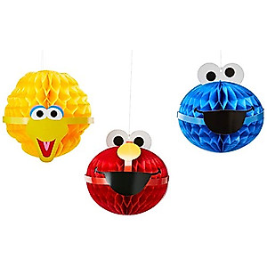 Amscan Sesame Street Honeycomb Decorations, multi color