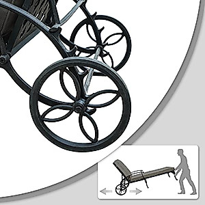 Villeston Lounge Chairs for Outside, Chaise Lounges Outdoor Pool Chair Set of 3 Cast Aluminum Patio Furniture Tanning with Gray Cushion and Pillows Recliner