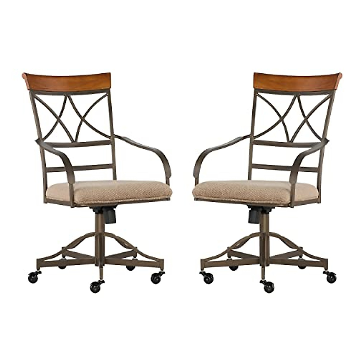 Powell 5-Pc Hamilton Swivel Dining Set, Medium Cherry