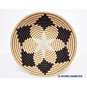 Set of 3 Hand Woven African Baskets - (1 Large: 12 Inches, 1 Medium: 10 Inches, 1 Small: 8 Inches) - Sisal & Sweetgrass Basket - Woven Bowl - Handmade in Rwanda