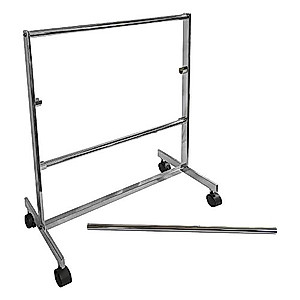 Prolinemax 32-1/2"x 15"x 30-1/2" Chrome Finish 3 Bars Rolling Hanger Storage Rack Retail