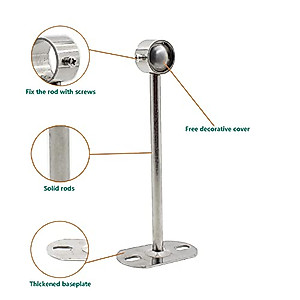 2 Pack Ceiling Mount Bracket, Stainless Steel Wardrobe Pipe Bracket Rod Holder Ceiling Holder, ULIFESTAR Shower Curtain Closet Wardrobe Rod Lever Support Holder Pipe Flange Socket 32x300mm/1.26x12''