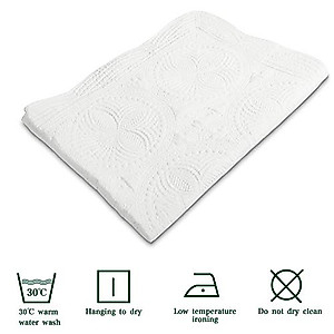 MONOBLANKS Baby Quilt Personlized Monogram Lightweight Embossed Scalloped Throw Blanket Four Seasons (White)