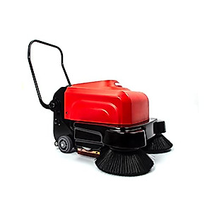 41.3" Walk Behind Industrial Floor Sweeper, Battery-Operated, Triple Brush, 64500 sqft/h