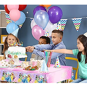 3Pcs Princess Plastic Table Cover for Birthday Party Larger Princess Party Birthday Tablecloth Baby Shower Birthday Party Decorations Supplies 106 * 51 Inch