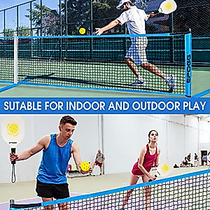 Portable Pickleball Net Set, EPOGG Official Size Pickleball Net System with 4 Pickleball Paddles, 2 Outdoor Pickleballs, Carry Bag and Heavy Duty Steel Frame for Professional Sports Training