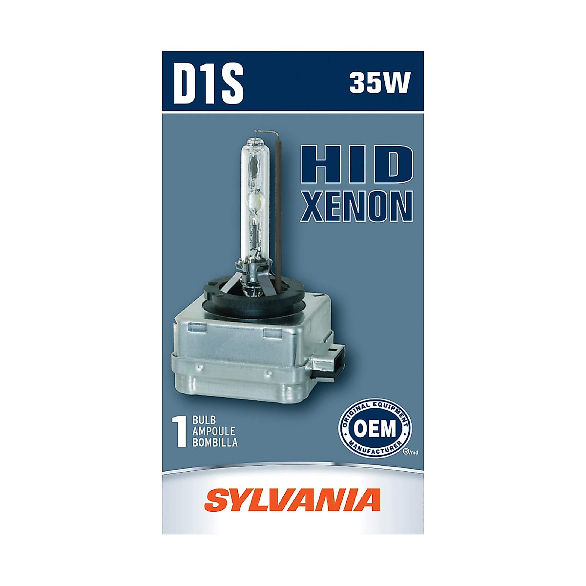 SYLVANIA - D1S Basic HID (High Intensity Discharge) Headlight Bulb - High Performance Bright, White, and Durable Lamp (Contains 1 Bulb)