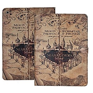 Case for iPad 6th/5th Generation 9.7 Inch 2018/2017 Release, Premium PU Leather Folding Stand Multiple Viewing Angles TPU Protective Cover, Magic Map Vintage