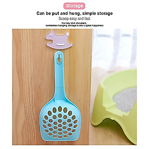 FRESO Pet Waste Scoop, Litter Scoop with Holder, Cat Stuff Poop Scooper, Cat Poop Shovel Solid Resin with Hook, Cat Cleaning Tool Hole Design, Pet Waste Management Ergonomics for Kittens Cats Dogs