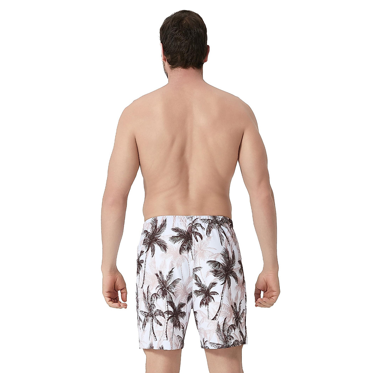 PATPAT Matching Swimsuits for Family Hawaiian Tropical Coconut Palm Leaf Print Father Son Matching Swim Trunks Matching Hawaiian Swimsuits for Couples Beach Men and Women Swimwear Shorts for Men L