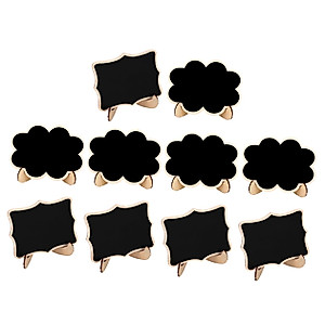 Ciieeo 10pcs Wood Decor Wood Bracket Light House Decorations for Home Miniture Decoration Wedding Signs Home Decor Miniature Holder Label Holders Mini Chalkboard Signs Food Household
