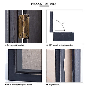 Freezing point Shadow Box Frame 8x12.5 Shadow Box Display Case Cabinet Picture with Linen Back Memorabilia Awards Medals Pin Bouquet Wedding Flower Baby Memory Box for Keepsake Black Large