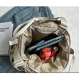 Women Quilted Tote Bag Puffer Hobo Handbag Lightweight Padding Shoulder Bag Nylon Padded Crossbody Purse Black One Size