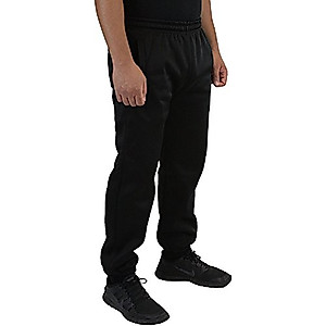 ToBeInStyle MenÆs Fleece Lined Basic Active Sweatpants with Cuffed Ankles - Black - M