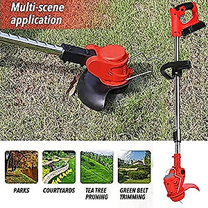 Guoguoba Strimmers Electric Cordless Battery Powered Best 36V Grass Trimmers Heavy Duty Metal Blade Lawn Edging Tools Brush Cutter Retractable Handle and Rotating Head Mower