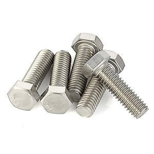 1/4-20 x 3/4" Hex Head Cap Screws Hexagon Bolts, External Hex Drive, Stainless Steel 304, UNC Coarse Thread Fully Threaded, 50 PCS