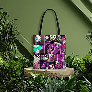 Invader Aesthetic Zim Tote Bag for Women and Men Beach Bag Shopping Bags School Shoulder Bag Reusable Grocery Bags