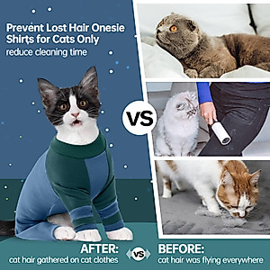 Sticky Hair Cat Clothes,Cat Recovery Suit Cat Pajamas for Cats Only, Sphynx Hairless Cats Sweater, Kitten Hair Sticky Onesie Cat Turtleneck, Anti-Licking or Skin Disease Recovery Suit for Cats