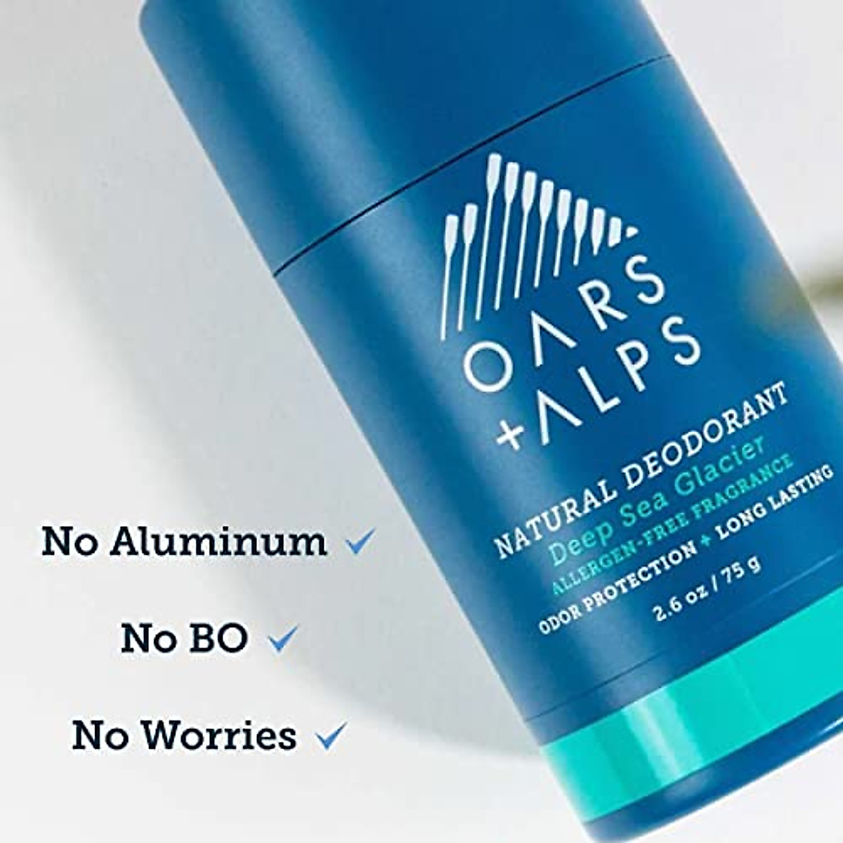 Oars + Alps Aluminum Free Deodorant for Men and Women, Dermatologist Tested and for Sensitive Skin, Travel Size, Deep Sea Glacier, 3 Pack, 2.6 Oz Each